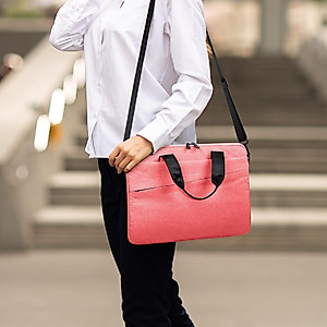 MicaYoung Laptop Sleeve Shoulder Bag 13-14 Inch PC Portable Handbag Carrying Case Compatible with 14 inch VivoBook/ZenBook/ThinkPad Acer ASUS Dell HP Chromebook Samsung Notebook Surface, Pink
