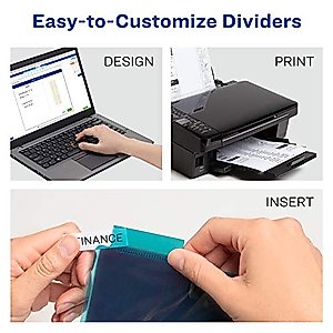 Avery Dividers for 3 Ring Binders, 8-Tab Binder Dividers, Multicolor, 3 Sets (71907) & Plastic 8-Tab Two-Tone Binder Dividers with Two Pockets, Insertable Bright Color Big Tabs, 1 Set (11989)