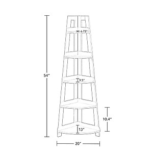 RiverRidge Kids 5-Tier Corner Ladder Floor Shelf, Gray (02-187)