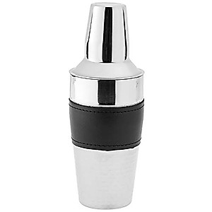 Godinger 9 Piece Leather Barware Set, Black