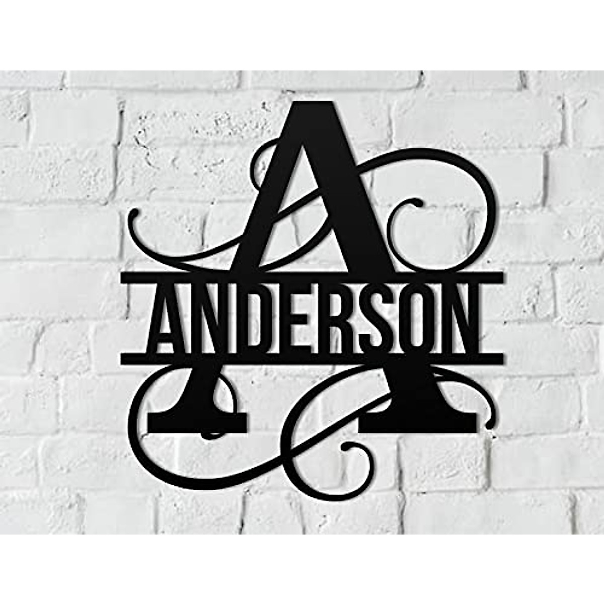 Custom Metal Signs | Personalized Metal Name Sign | Steel Monogram Sign | Outdoor Family Sign | Family Name Sign | Split Letter Monogram Metal Sign | Personalized Last Name Sign