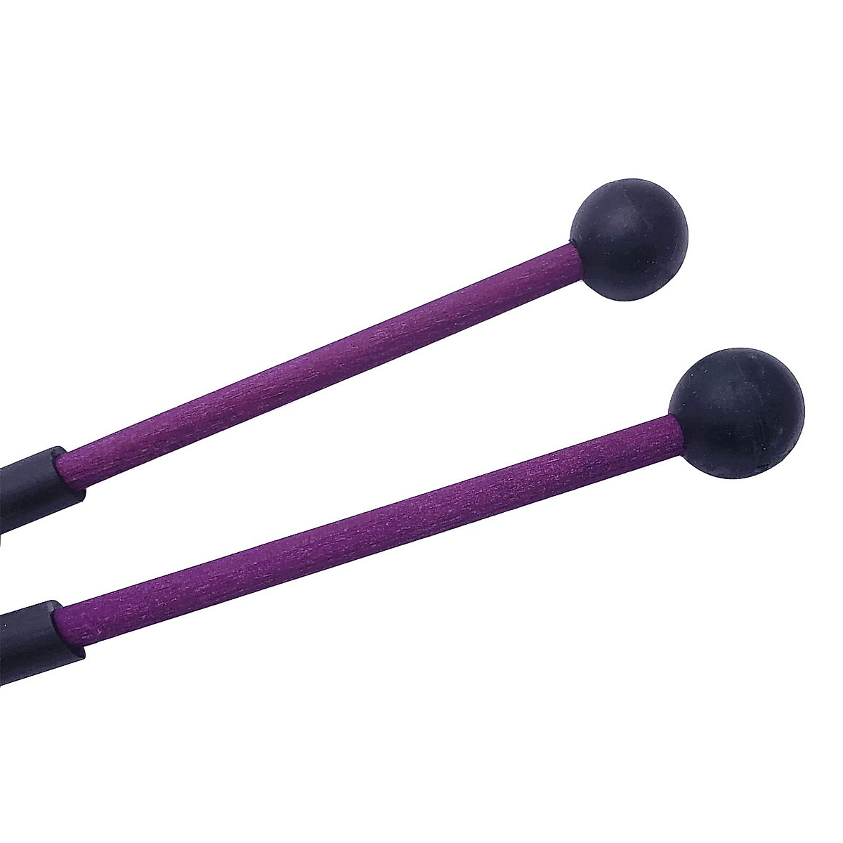 TUOREN 1 Pair 9 Inch Rubber Xylophone Sticks Tongue Drum Mallets Percussion Sticks Hammer for Glockenspiel, Xylophone, Chime, Woodblock, and Bells (Purple)