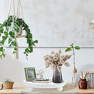 Decorative Wooden Risers for Displays Round Wood Tray Risers for Decor, Farmhouse Pedestal Stand, Rustic Cake Stand Centerpiece Tray Counter Organizer for Kitchen Living Room Home Bathroom