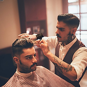 Akamino 4 Pack Beard Brush for Men - Men's Beard Brush With Round Plastic Handle and Soft Boar Bristles For Beard Oil Styling & Grooming