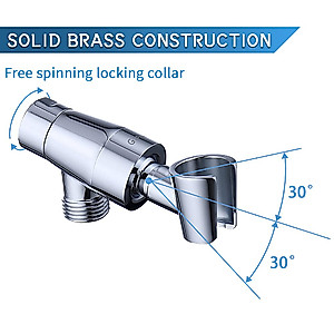 G-Promise Metal Shower Head Holder for Hand Held Showerhead, Adjustable Bracket, Shower Arm Adapter, Universal Shower Arm Mount, Chrome Finish