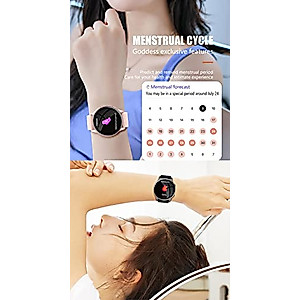 Holiday Smart Watches for Women, 1.32" AMOLED Touch Screen Ladies Fitness Watch with Heart Rate Monitor Sleep Step Counter Tracker Pedometer, IP68 Waterproof Smartwatch for Android iOS Phone