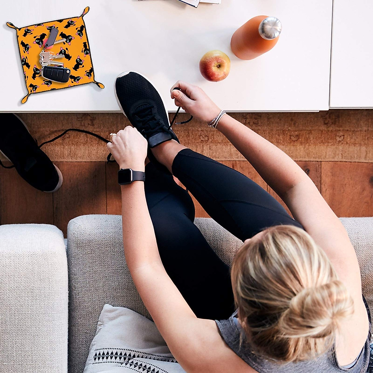 Feichanghao Cute Black Cat Dice Tray Dice Rolling Tray Holder Storage Box Dice Tray for RPG DND Table Games Dice Tray