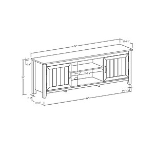 Pemberly Row Farmhouse Rustic Wood Barn Door 70" TV Stand Console with Storage in Rustic Oak