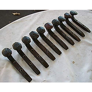 Spikes by Mike 10 REPURPOSED Railroad Spike Coat Hooks Coat Rack Tool Shop Hangers Single Bent