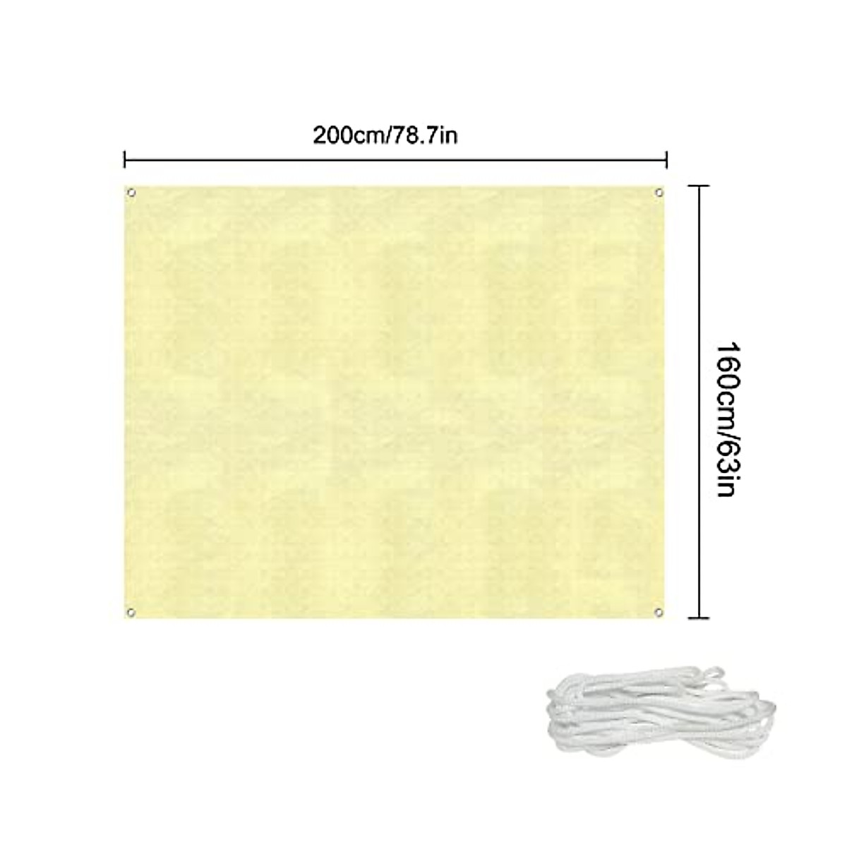 ZGOEK Sun Shade Sail, Rectangle Shade Sail UV Block 90% Shade Fabric Sun Shade Cloth for Outdoor Patio Lawn Garden Beige 2x1.6m/6.5x5.2ft