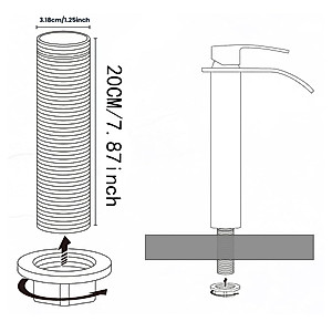 8 inch Extra Length Shank Nuts Faucet Tap Mounting Hardware Part 20cm