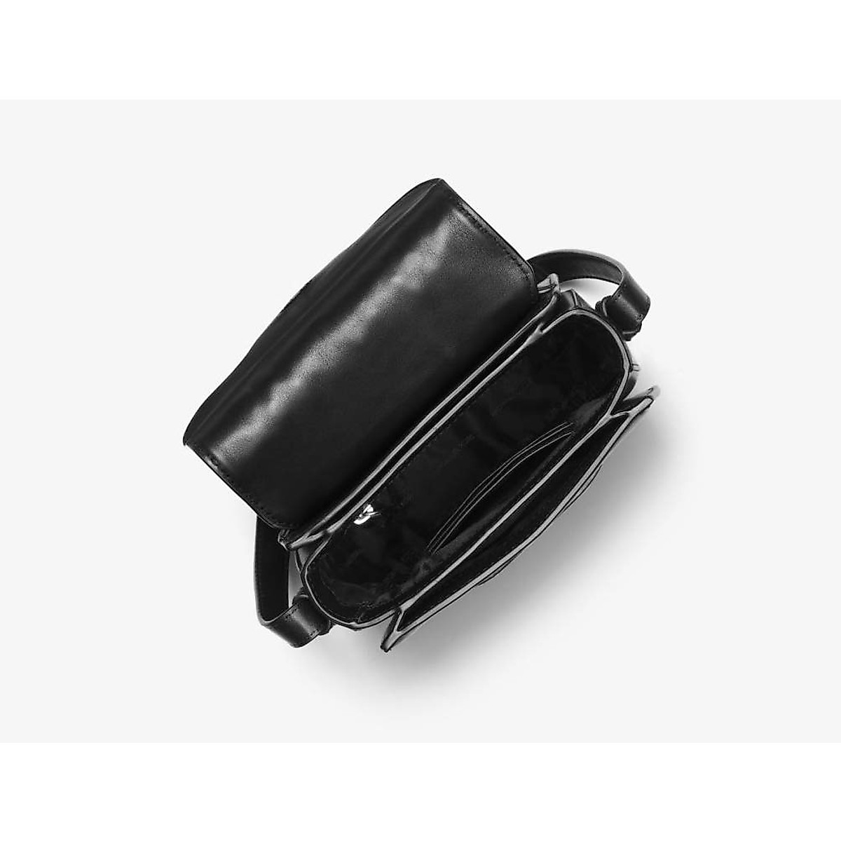 MICHAEL Michael Kors Cary Small Grommeted Leather Saddle Bag - Black $278