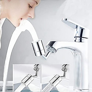 Faucet Extender Swivel Sink Faucet Aerator Water Saving Rotatable Faucet Sprayer Head for Wash Face Wash Mouth Wash Eye Universal Splash Filter Faucet (720° Rotate)