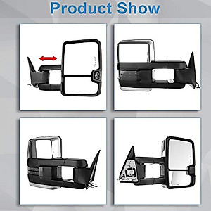 ECCPP® Towing Mirrors Replacement fit for 1988-1998 for Chevy for GMC C1500 C2500 C3500 K1500 K2500 K3500 Truck Tow Mirrors Pair