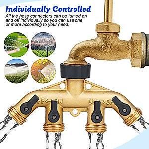 Garden Hose Splitter 4 Way Heavy Duty Brass Connector Tap Splitter (4WAY)