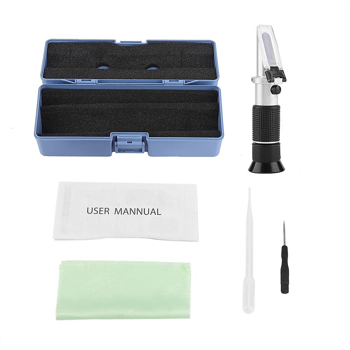 3 in 1 Refractometer, Portable Hand Held Grape and Wine Alcohol Refractometer for restautant, Vineyard, Chateau Wine, Family Dinner 0-25% Vol 0-40% 0-22 Dual Scale