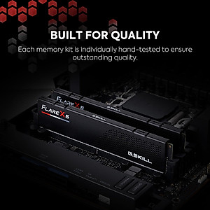 G.SKILL Flare X5 Series (AMD Expo) DDR5 RAM 64GB (2x32GB) 5200MT/s CL36-36-36-83 1.25V Desktop Computer Memory UDIMM - Matte Black (F5-5200J3636D32GX2-FX5)