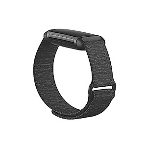 Fitbit Charge 5 Hook & Loop Accessory Band, Official Product, Charcoal, Small