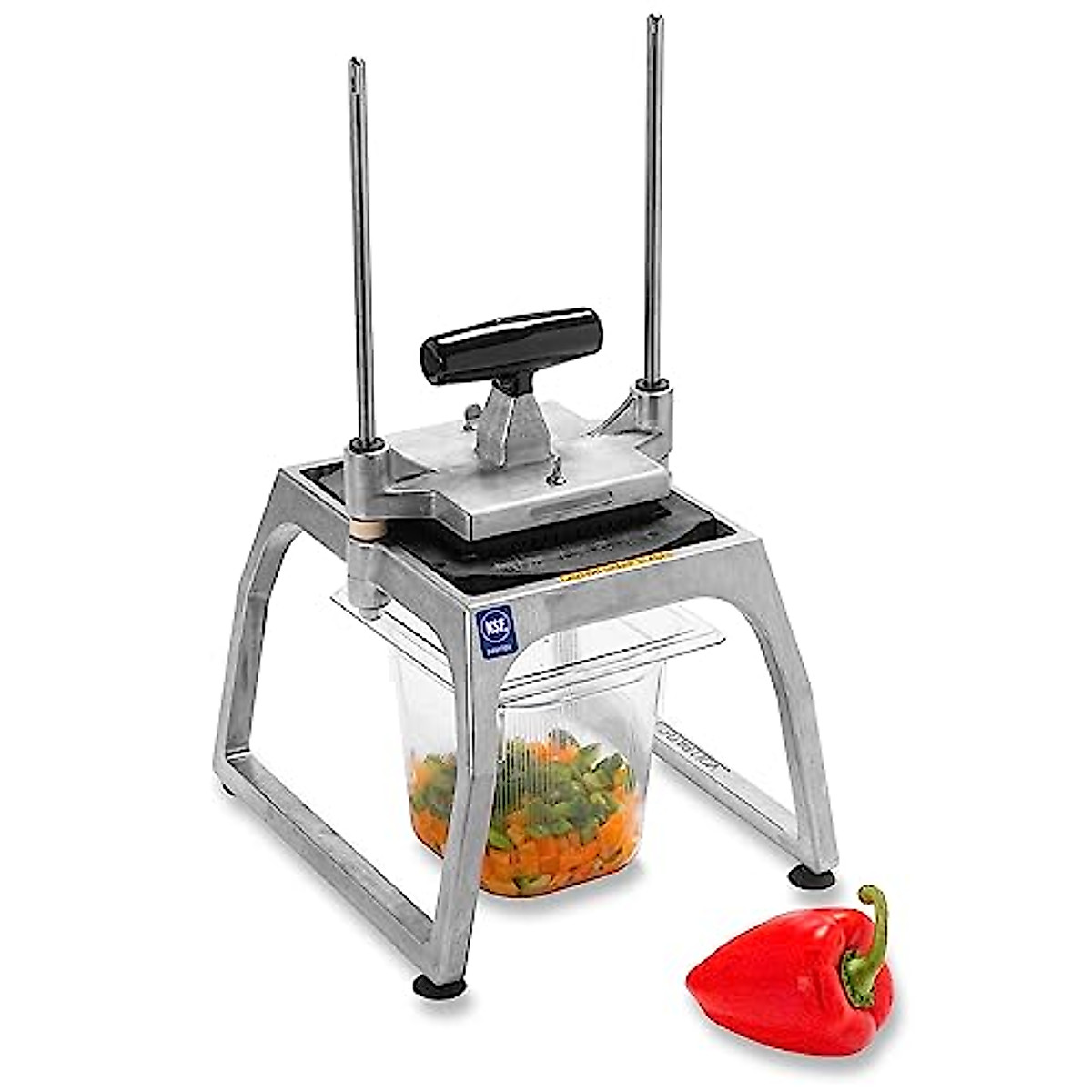 Vollrath 55457 1/4" Dice Cut Fruit and Vegetable Dicer | InstaCut 5.1 Tabletop Manual Food Processor for Cafeteria | 10-1/4"W x 11-1/4"D x 7-1/4"H, Silver, Aluminum Base, Stainless Steel Rods, NSF