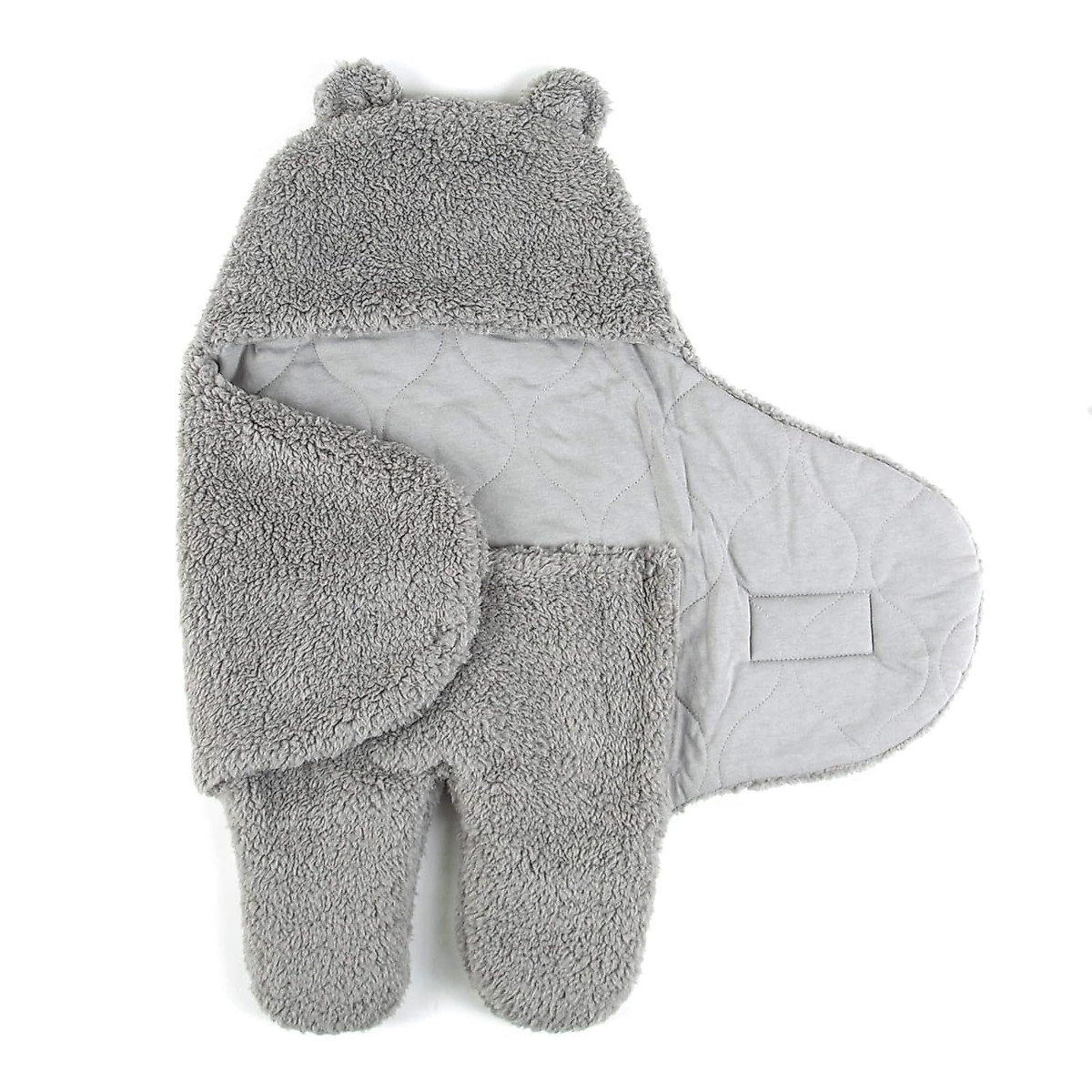 Tadpoles Super Soft Plush Sherpa Swaddle Wrap for Babies - Grey Microfiber Blanket Provides Warmth & Comfort for Stroller, Car Seat or Crib