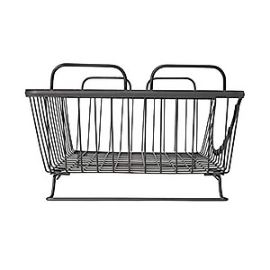 Spectrum Diversified 20076 Ashley Stacking Tray Wire Pet, Toy, Office, Kitchen Dorm Storage Utility Bin Stackable Organizer, Industrial Gray