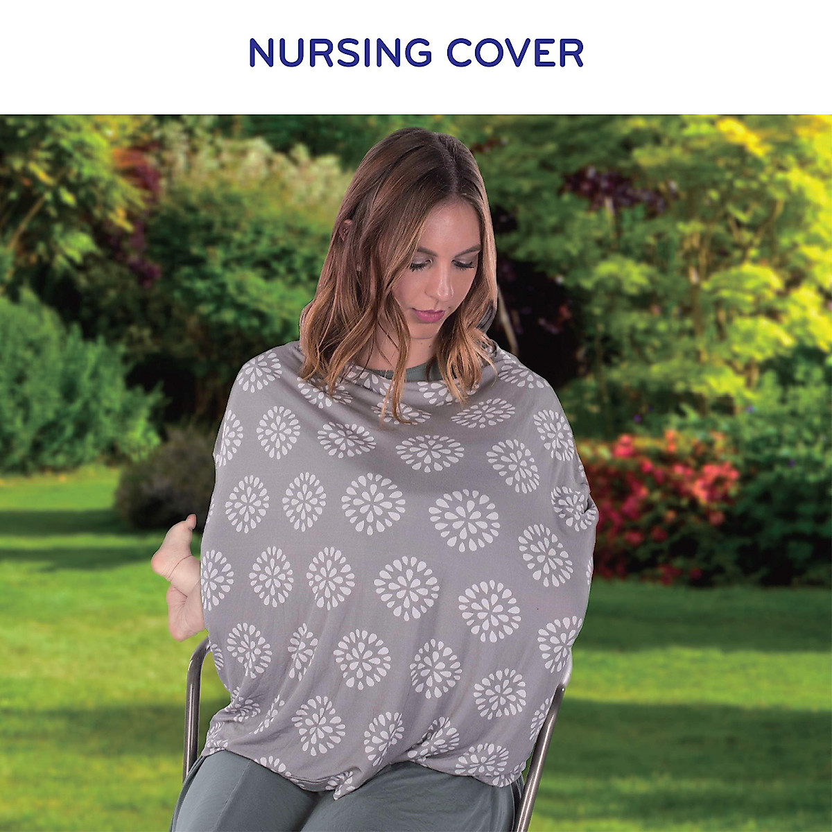 Nuby Carrier Car Seat Cover and Shopping Cart Cover - Multipurpose can be Used as Nursing Cover and Scarf