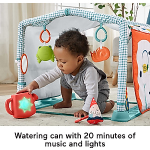 Fisher-Price Baby Playmat 3-in-1 Crawl & Play Activity Gym, Cottage Theme with Tunnel & Developmental Toys for Newborns 0+ Months