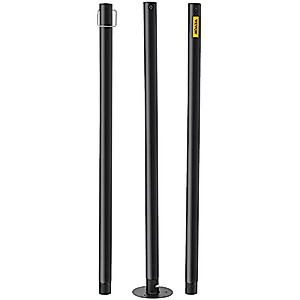 VEVOR String Light Poles, 2 Pack 10.6 FT, Outdoor Powder Coated Steel Lamp Post with Hooks to Hang Lantern and Flags, Universal Mounting Options to Decorate Garden, Patio, and Deck for Party, Black
