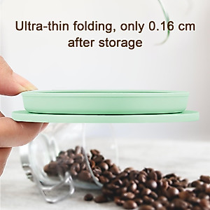 VVGCS Collapsible Travel Pour Over Coffee Maker Camping, Paperless Silicone Collapsible Pour Over Coffee Dripper with Metal Coffee Filter, Portable Coffee Strainer Pour Over Cup Single Serve (Green)