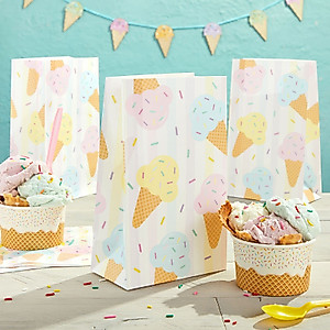 Ice Cream Party Favor Bags for Kids Birthday Decorations (36 Pack)