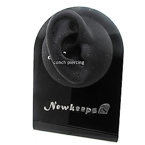 NewkeepsR 4 Pairs-16G(1.2mm) Titanium Bent Curved Barbell Banana Rook Front Helix Eyebrow Rings Piercing Jewellery 6mm/8mm/10mm/12mm