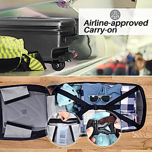 iubest Scooter Luggage Carry On Scooter Suitcase for Kids Age 4-15, Detachable & Foldable 4 in 1 Kids Suitcase, Multifunctional Ride On Travel Trolley Scooter Combo-Black