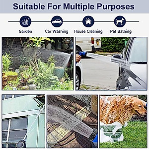 Garden Hose Water Pipe Expandable - 50FT Water Hose with 7 Function Spray Nozzle, Easy to Use, Outdoor Magic Hose Suit for Gardening Washing, Blue