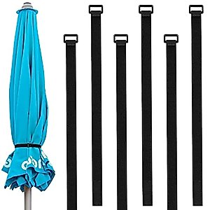 Fabbay 6 Pack Reusable Patio Umbrella Strap Adjustable Securing Straps for Parasol Multipurpose Patio Umbrella Accessories