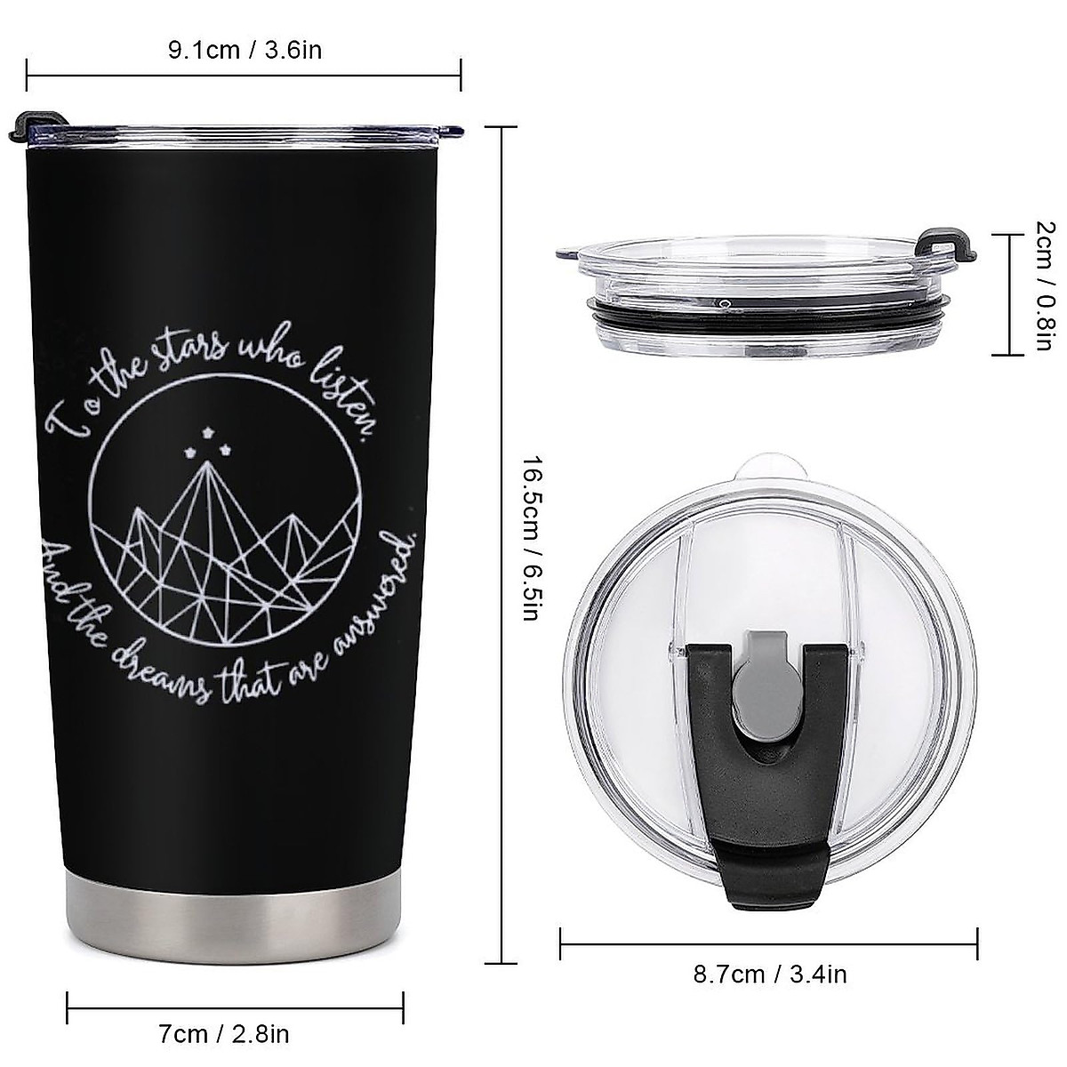 Velaris City Of Starlight Tumbler Acotar The Night Court Bookish 20 Oz Stainless Steel Insulated Tumblers with Lid And Straw Bookish Acotar Travel Coffee Mug Gifts