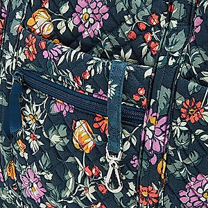 Vera Bradley Women's Cotton Deluxe Vera Tote Bag, Fresh-Cut Floral Green, One Size