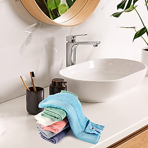 Chiicol Wash Clothes for Bathroom - Absorbent Face Wash Cloths Bulk for Men or Women, 100% Soft Cotton Bath Towels Set, Absorbent Hotel Spa Face Washcloth Towels, Bath Wash Rags.