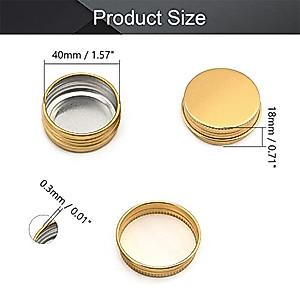 Othmro 12pcs 0.5oz Metal Round Tins Aluminum Tin Cans Containers with Screw Lid, 40 * 18mm(DxH) Gold tin cans for Salve, Spices, Lip Balm, Tea or Candies 15ml