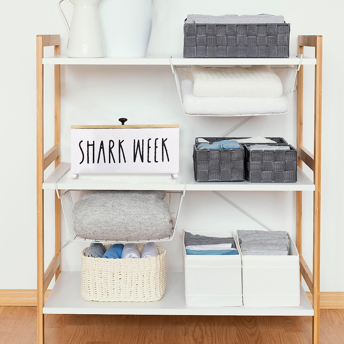 Tampon Holder for Bathroom: Premium Wooden Organizer Box with Moveable Compartments & Secure Lid - Feminine Pad Storage Container, Sanitary Cotton Dispenser & Personal Care Product Holder