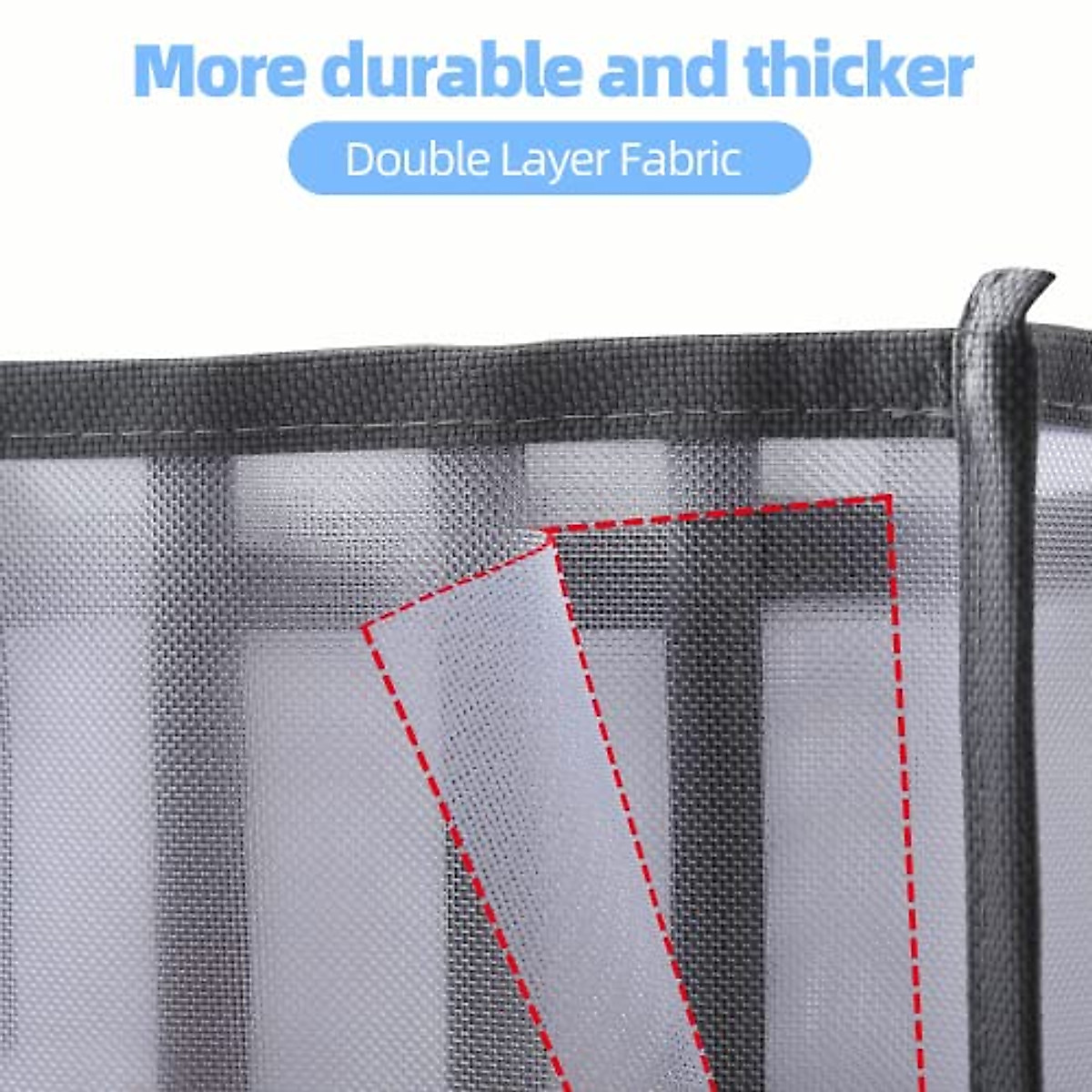 ULG 3 Pack Underwear Drawer Organizer Divider, Washable Dresser Drawer Organizer Foldable Oxford Fabric Closet Organizers and Storage Boxes for Underwear, Bras, Socks, Panties, Ties, Lingerie(GREY)