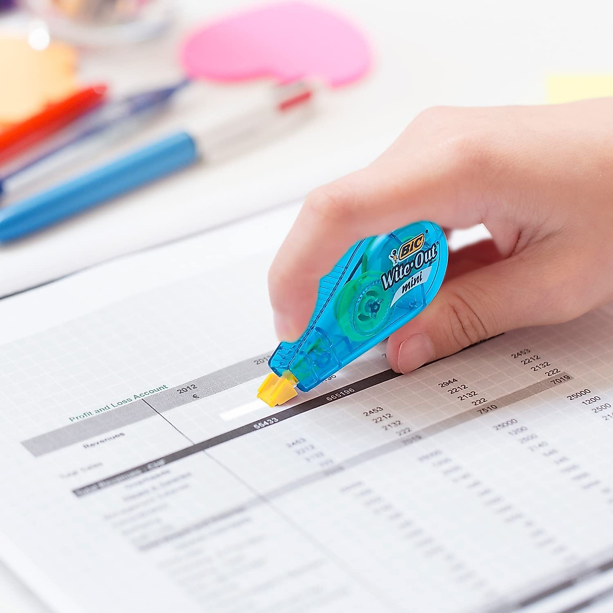 BIC Wite-Out Brand Mini Correction Tape, 16.4 Feet, 12-Count Pack of white Correction Tape, Compact Tape Office or School Supplies