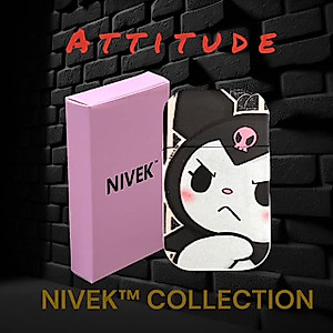 NIVEK Kulomi Lighter Kitty KT Torch Lighter Pink Flame Pocket Refillable Kawaii Cute Windproof Flame (Cat, Rabbit, Melody, Duffy) (A14-Kulomi Attitude Face)