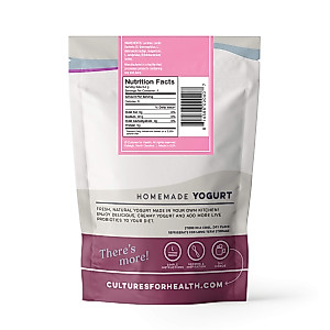 Cultures for Health Traditional Yogurt Starter Culture | 4 Packets Direct-Set Thermophilic Starter | Make Up To 12 Cups Thick, Tangy Probiotic Yogurt | Powdered Live Active Cultures for Yogurt Making