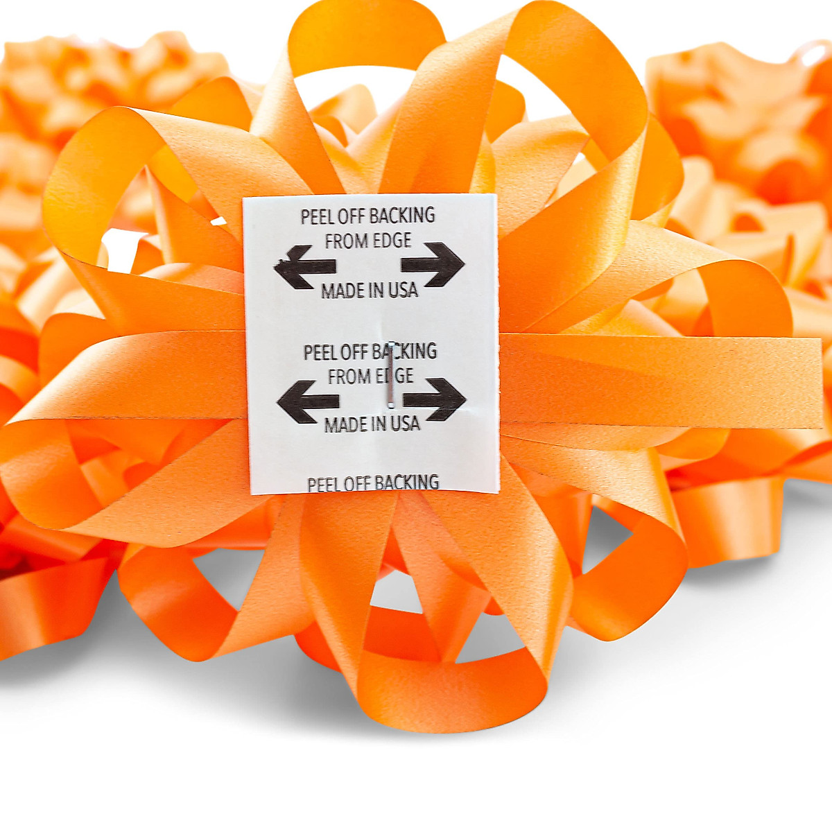 Modern Gift Design 12 Large Gift Bows, Orange, Satin Finish, 4.5 inches, Bows for Gift Wrapping, Gift Bows for Presents, Wrapping Paper, Birthdays, Weddings, Christmas, Hanukkah, and More