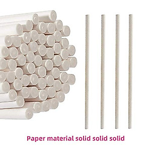 Lollipop Sticks, 200PCS White Paper Lollipop Sticks 6 Inch Lollipop Treat Sticks Sucker Stick for Chocolate,Cake Topper,Rainbow Candy, Cake Pops(3.5mm)