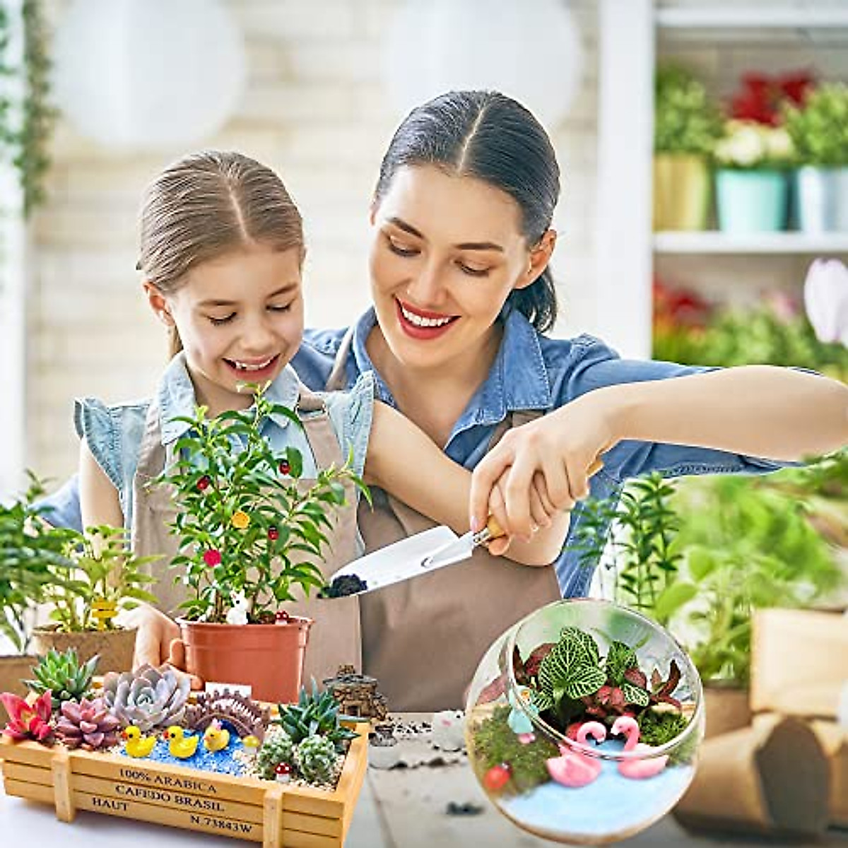 Dracarys Selected 50 Pieces Fairy Garden Accessories, Fairy Garden Kit, Fairy Garden Animals, Miniature Figurines, Micro Landscape Ornaments Kit, Garden DIY Kit, Environmental Resin