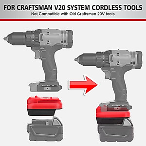 LIVOWALNY Battery Adapter 20v for Craftsman V20 Cordless Tools Blower, Drill to Works for DeWalt 20V MAX Lithium Batteries, to Works for Milwaukee 18V Battery