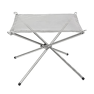 LIUXUEFE Stainless Steel wo-od-Burning Fire Pit Frame, Foldable Fire Frame, Outdoor Barbecue Grill (Color : Medium)