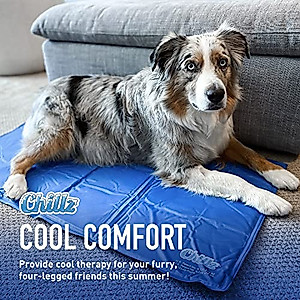 Chillz Dog Cooling Mat, Large - Pressure Activated Pet Cooling Mat for Dogs - No Water or Refrigeration Needed - Non-Toxic Gel Cooling Pad, Ideal for Home, Travel and Crates - 36 x 20 Inches