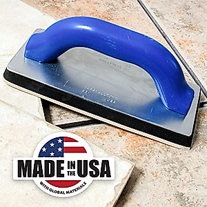 MARSHALLTOWN Tile Grouter’s Float, 9 x 4 inches, Plastic Handle, Pure Gum Rubber, Made in the USA, 43